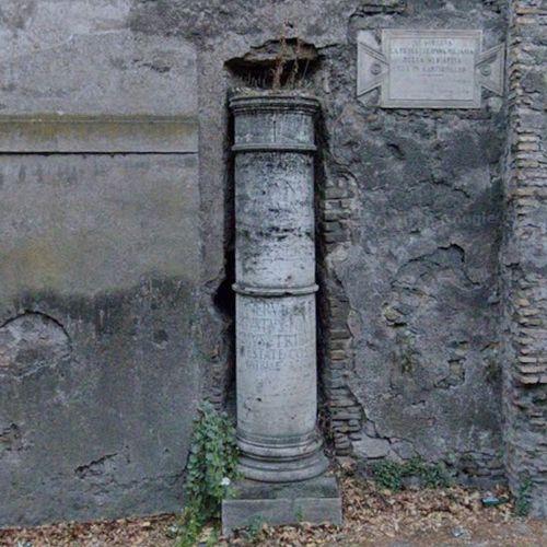 Copy of the first milestone column of the Via Appia in Rome, Italy ...
