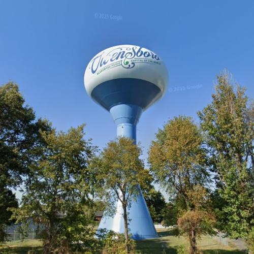 Owensboro water tower in Owensboro, KY (Google Maps)