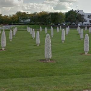 Field of concrete corn in Dublin, OH - Virtual Globetrotting